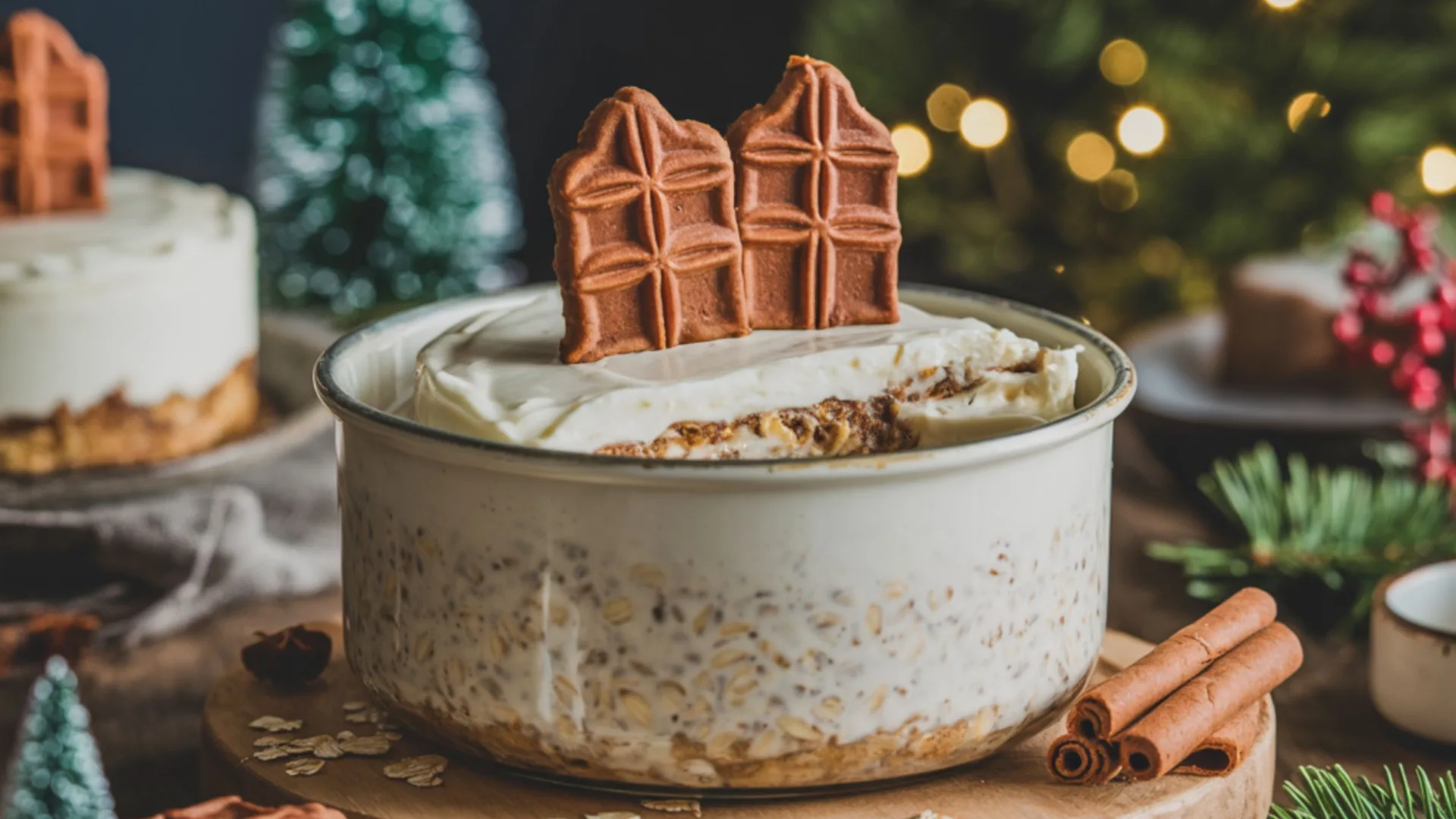 Christmas overnight oats speculaas cheesecake | bezorgdekrant.nl